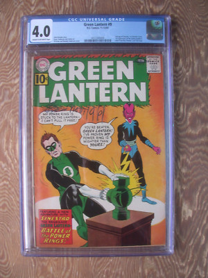Green Lantern #9 CGC 4.0 1961 2nd appearance of Sinestro (1st on cover ...