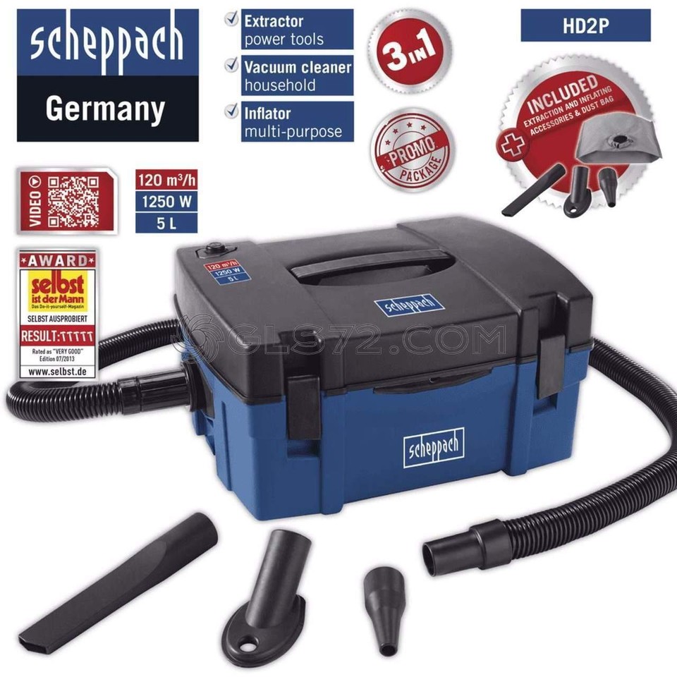 230V SCHEPPACH HD2P 3 IN 1 PORTABLE MULTIFUNCTION VAC BLOWER DUST ...