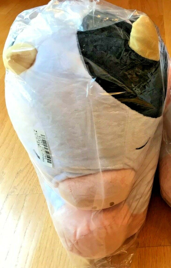 NWT Relaxing Cow 17" Moo Moo Black Stuffed Animal Plush Doll Toreba ...