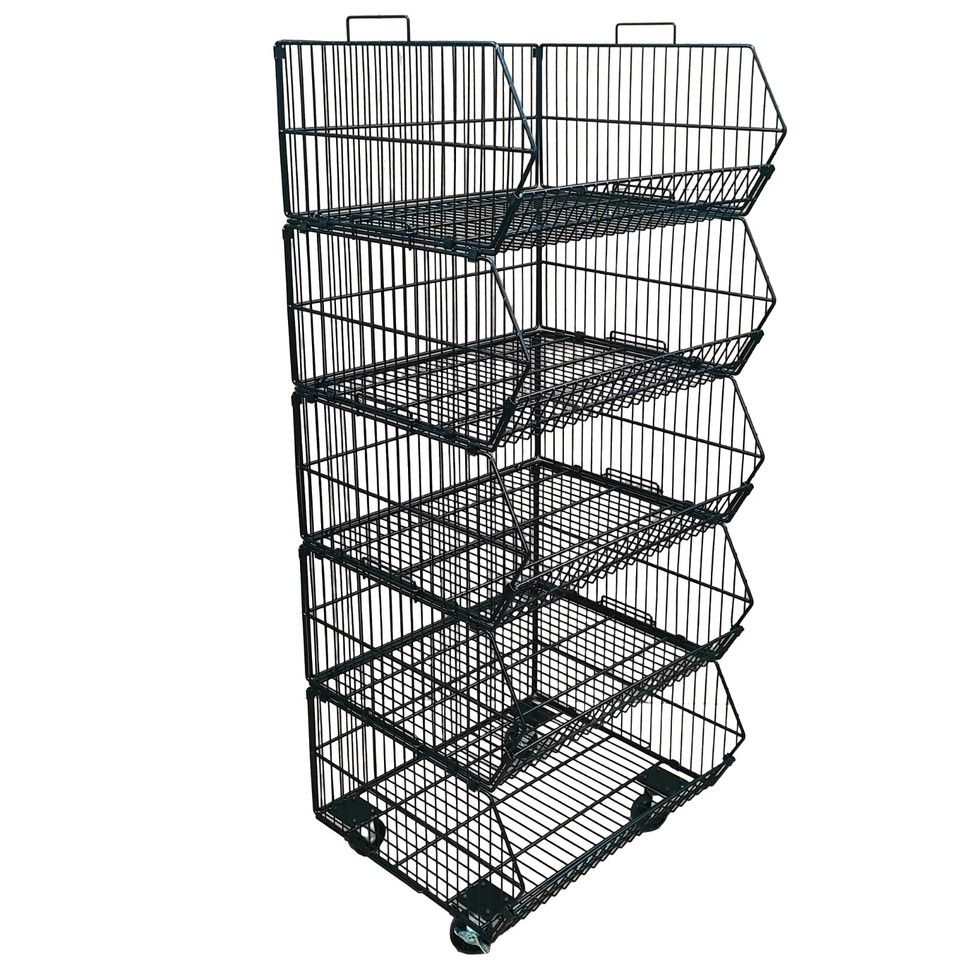Retail Shop Supermarkets Stacking Shopping Baskets Metal Plastic Retail ...