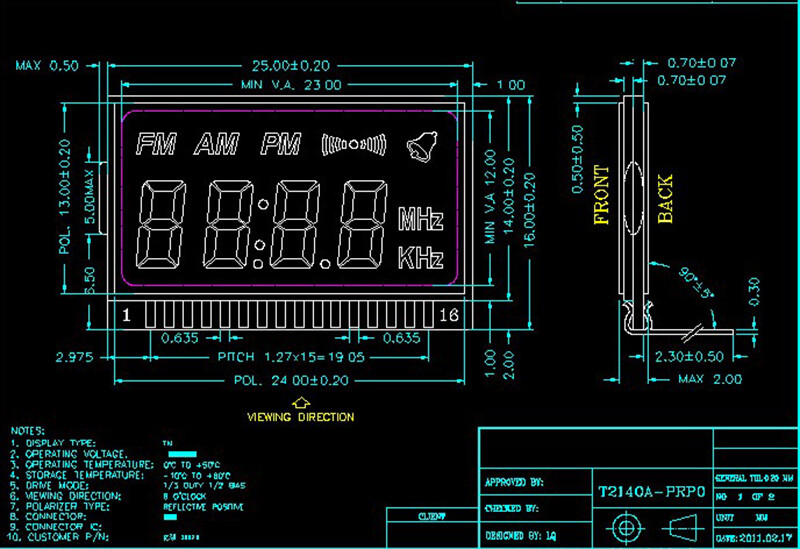 SC3610D Radio LCD Frequency Display Module Frequency Meter DC 1.8V~3.3V ...