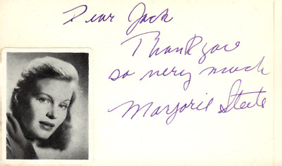 Marjorie Steele Signed Auto 3x5 Index Card No Escape | eBay