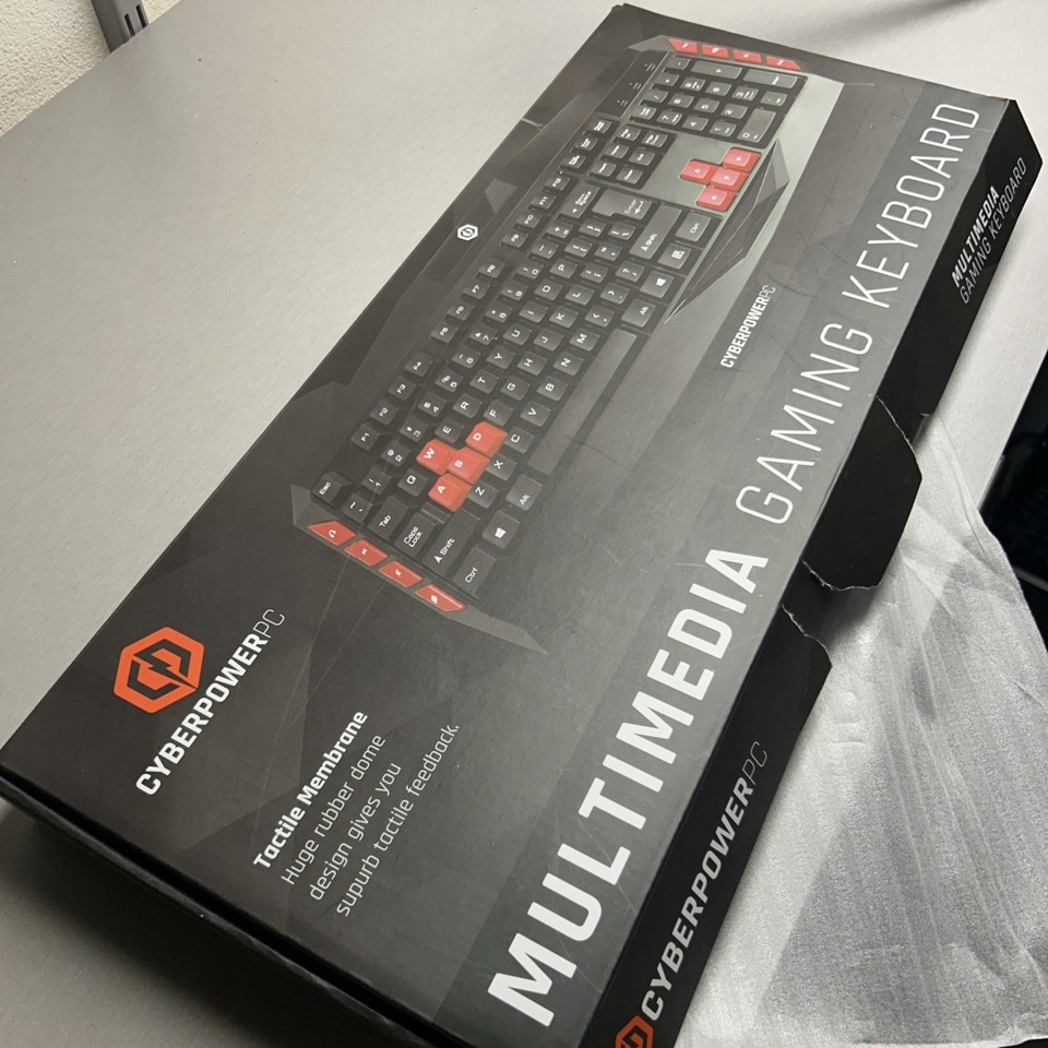 CyberPower PC Faux Mechanical Gaming Multimedia USB Wired Keyboard ...