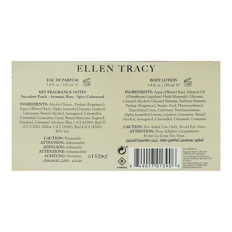 Ellen Tracy Classic Eau de Parfum 100ml + Body Lotion 100ml Gift Set ...