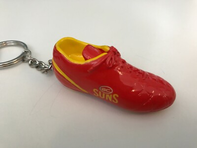 333458 GOLD COAST SUNS AFL TEAM RESIN BOOT FOOTY KEY RING KEYRING CHAIN ...