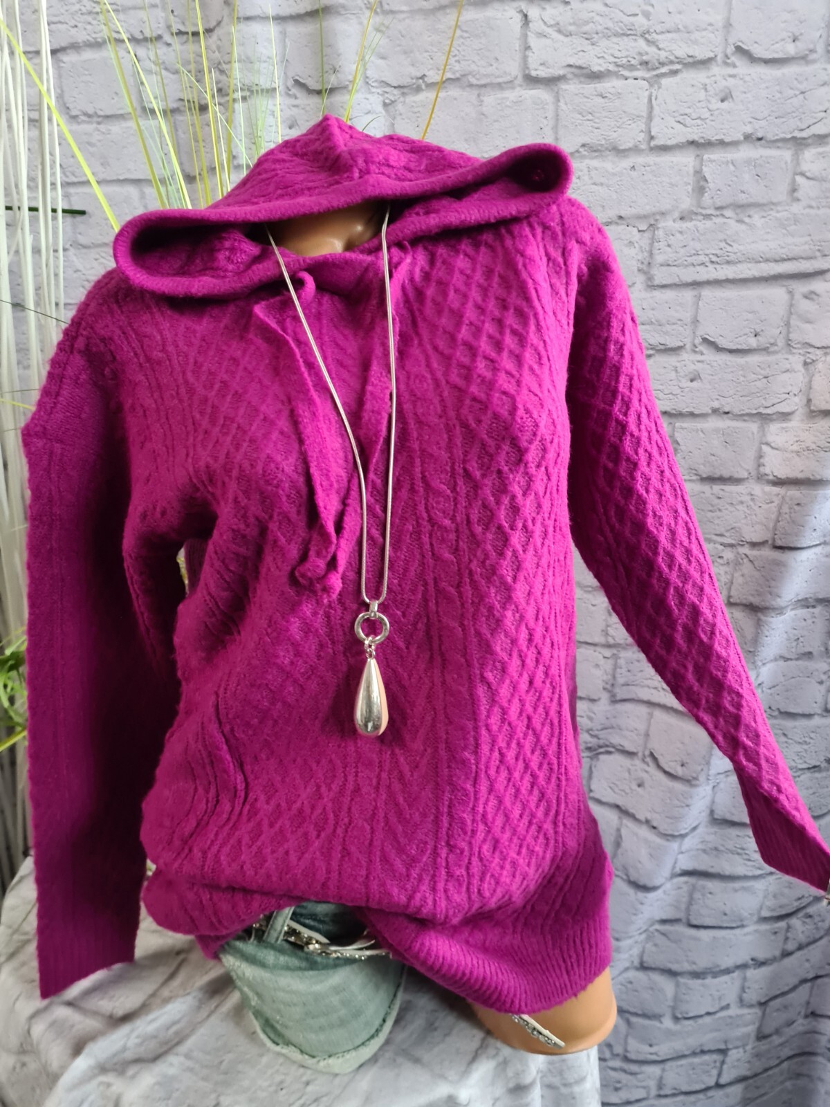 Aniston Pullover Pulli Damen 40 bis 42 pink rosa beere Ton Kapuze (1 ...