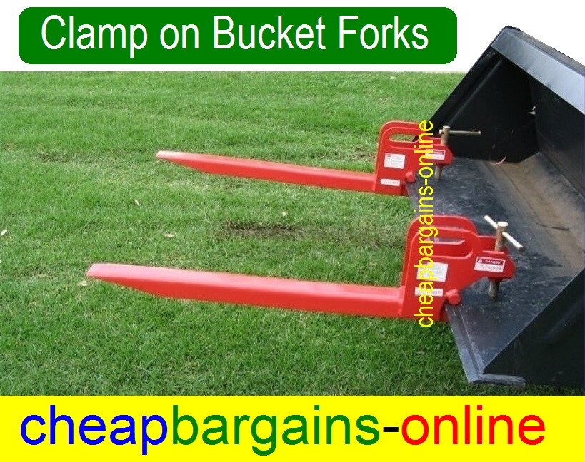 1800 Kg CLAMP ON BUCKET FORKS FRONT END LOADER FORKS BOBCAT FORKS TINES ...