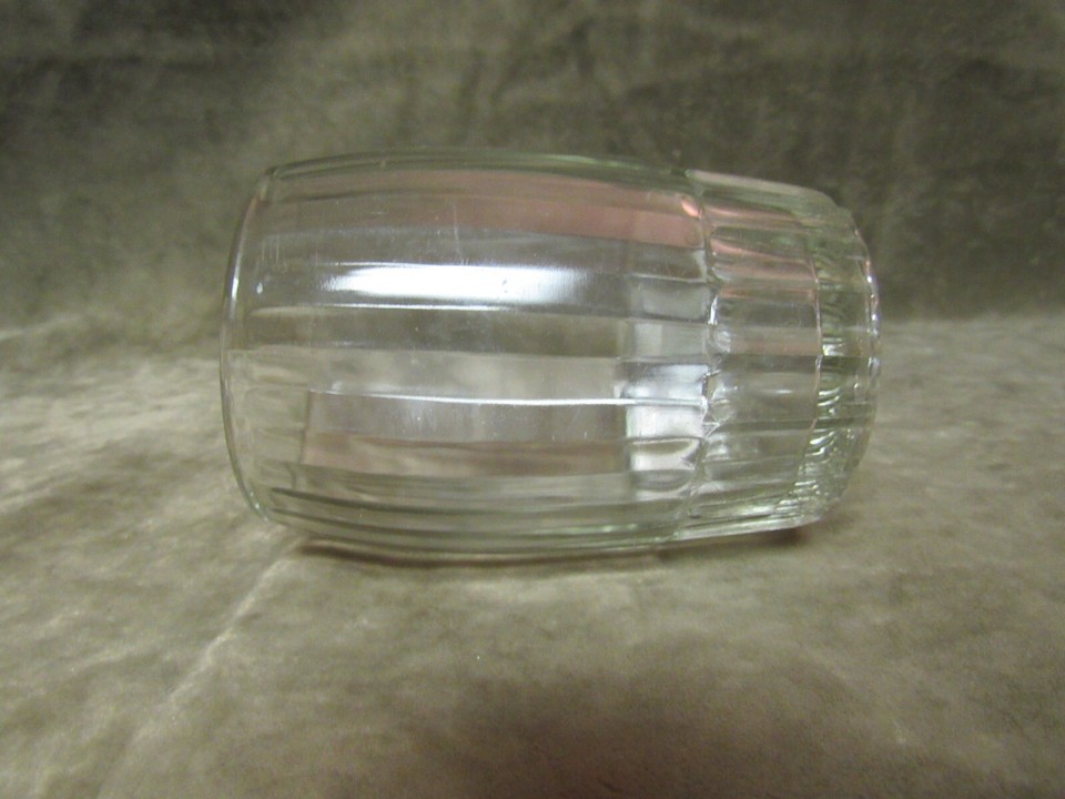RARE Anchor Hocking Glass Barrel Shaped Ribbed Base Rocks Tumbler Optic ...