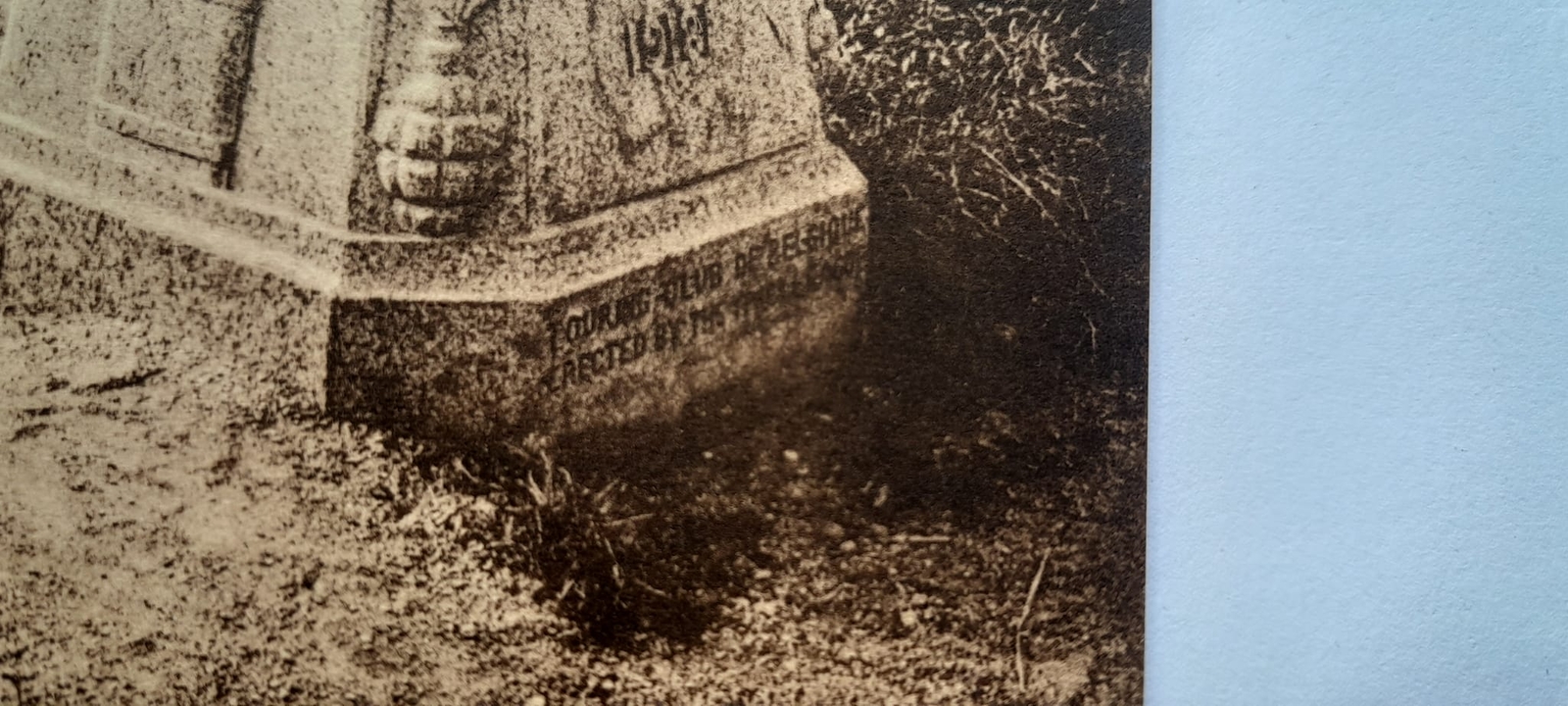 Antique postcard WW1 Hellfire Corner British Demarcation Stone ...