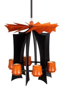 Hanging Pyramid Anthracite Orange Verso 34x39cm NEW Floating Hanging Ho ...