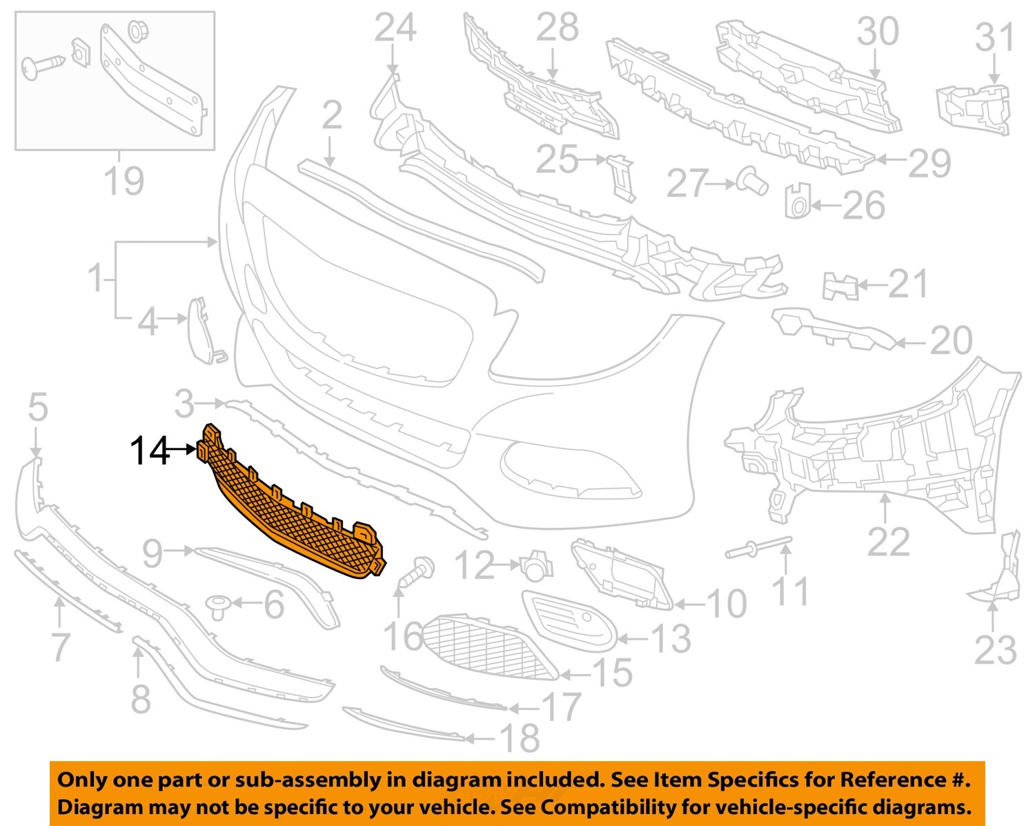 MERCEDES OEM 15-18 C300 Front-Lower Grille 2058852123 | eBay