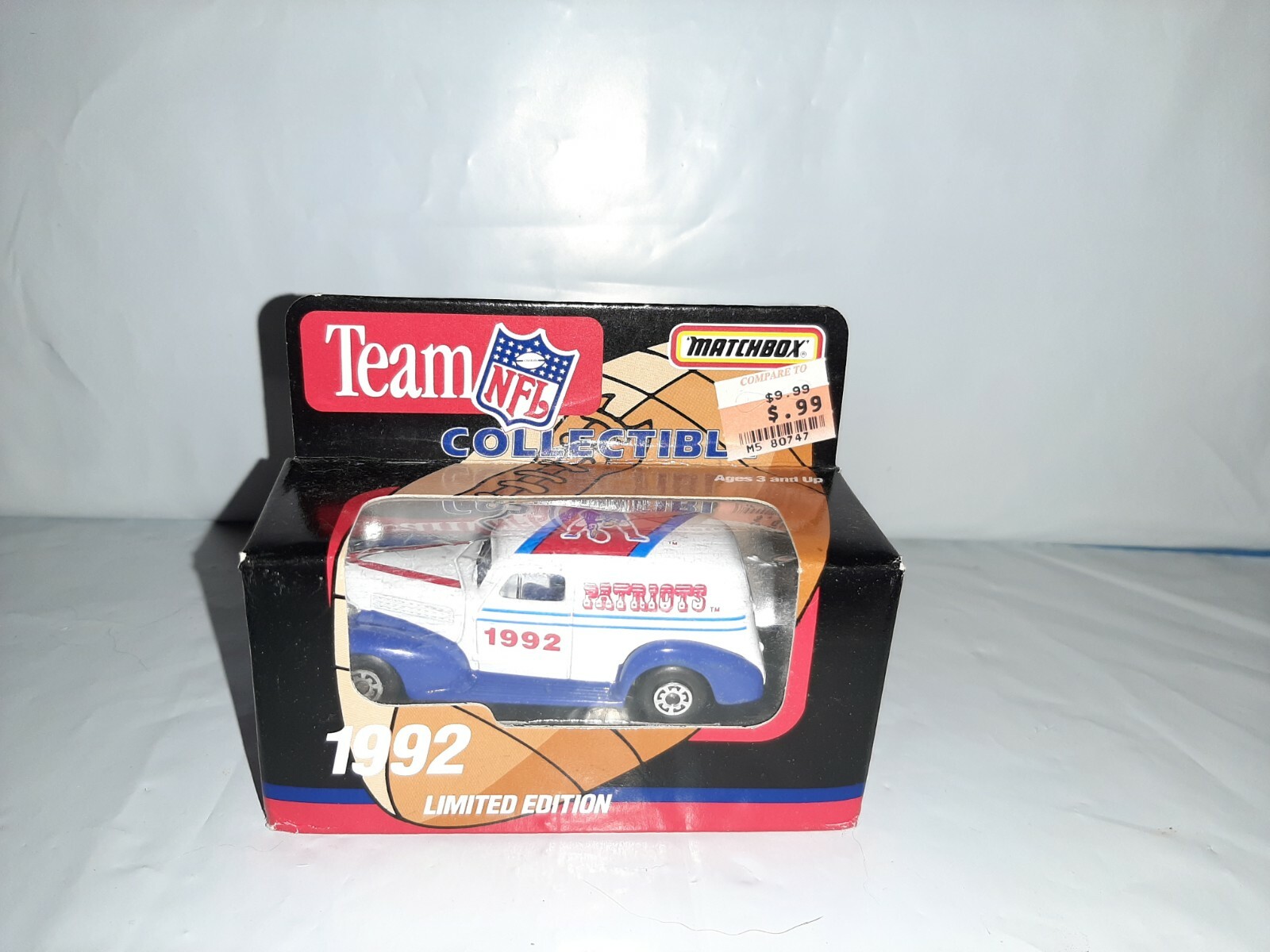 Vtg 1992 Matchbox Team Collectible New England Patriots 39 Chevy Sedan ...