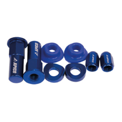 YAMAHA YZ250F APICO FACTORY RIM LOCK NUT & VALVE CAP KIT BLUE YAMAHA ...