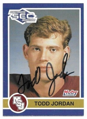 TODD JORDAN Autographed Signed 1991 card MSU Mississippi State Bulldogs ...