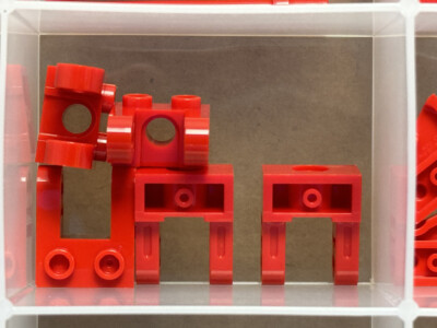 LEGO Parts - Red Technic, Brick 1 x 2 Dual Liftarm Extensions - No ...