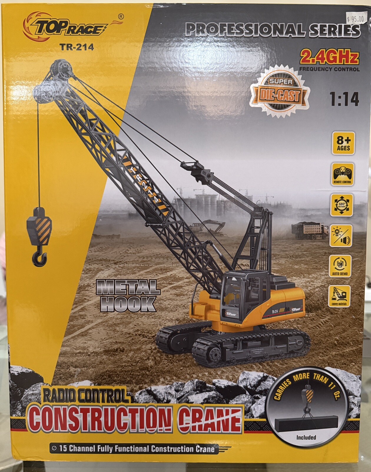 Top Race Remote Control Crane 1/14 15Ch Diecast Construction TR-214 | eBay