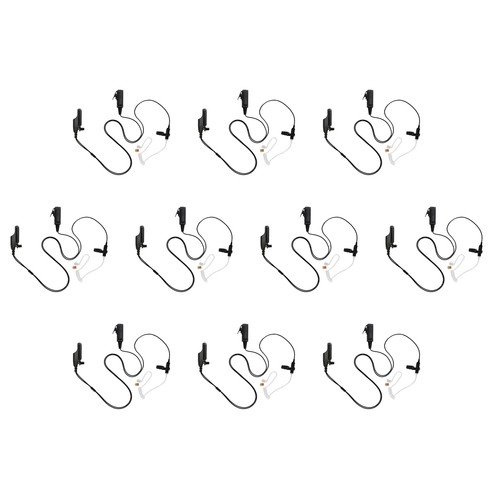 10 pcs 2-Wire Clear Coil Surveillance Kit for Motorola XTS3000 XTS2500 ...
