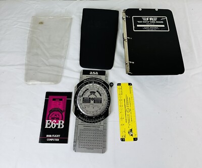 ASA Air E6B Metal Flight Computer & Flight Research Nav-data Knee Board ...