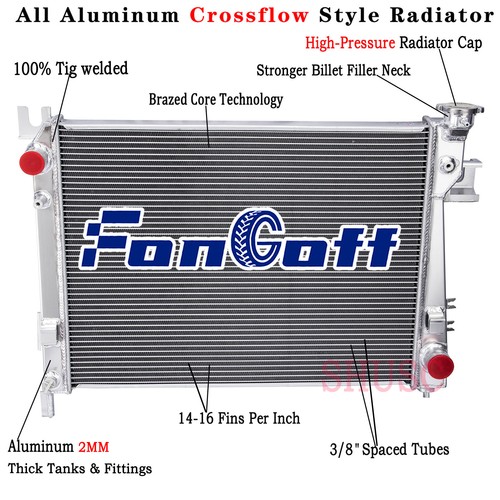 2 Row Aluminum Radiator For 2004-2008 2006 Dodge Ram 1500 2500 3500 5 ...