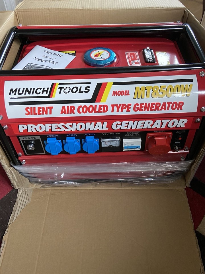 Munich Tools mt8500w Petrol Generator Silent Air Cooled Portable Power ...