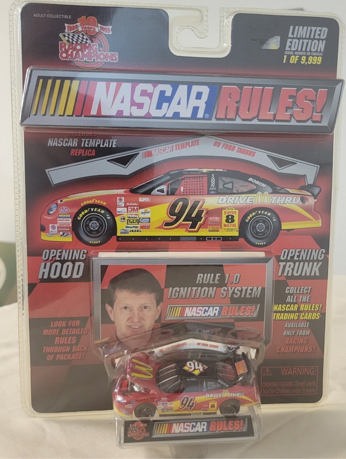 1999 Racing Champions 1/64 #+5 Bill Elliott Drive Thru NASCAR Rules ...