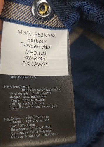 BARBOUR FAWDEN WAX MEN'S JACKET BLACK SIZE M | eBay