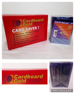 Cardboard Gold Card Saver 1 200 Card Holders w/Storage Box #W1904 | eBay