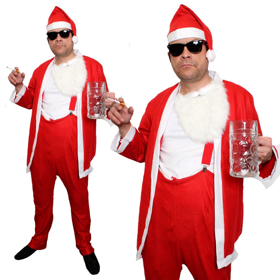ADULTS NAUGHTY SANTA COSTUME BAD SLEAZY FATHER CHRISTMAS FUNNY FANCY ...