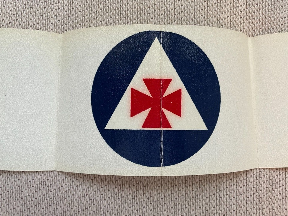 World War II Civil Defense Auxiliary Fireman Oil Cloth Armband Unused ...
