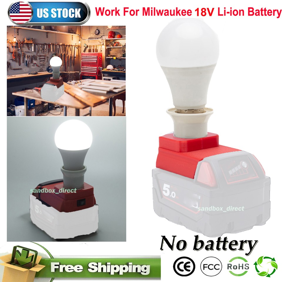 Cordless LED Work Light Bulb Lamp Powered by fits Milwaukee 18V Li-Ion ...