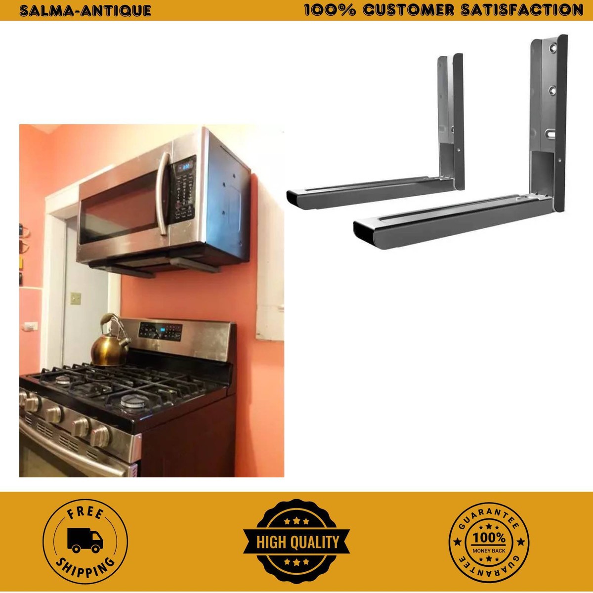 Wall Mount Microwave Shelf Bracket