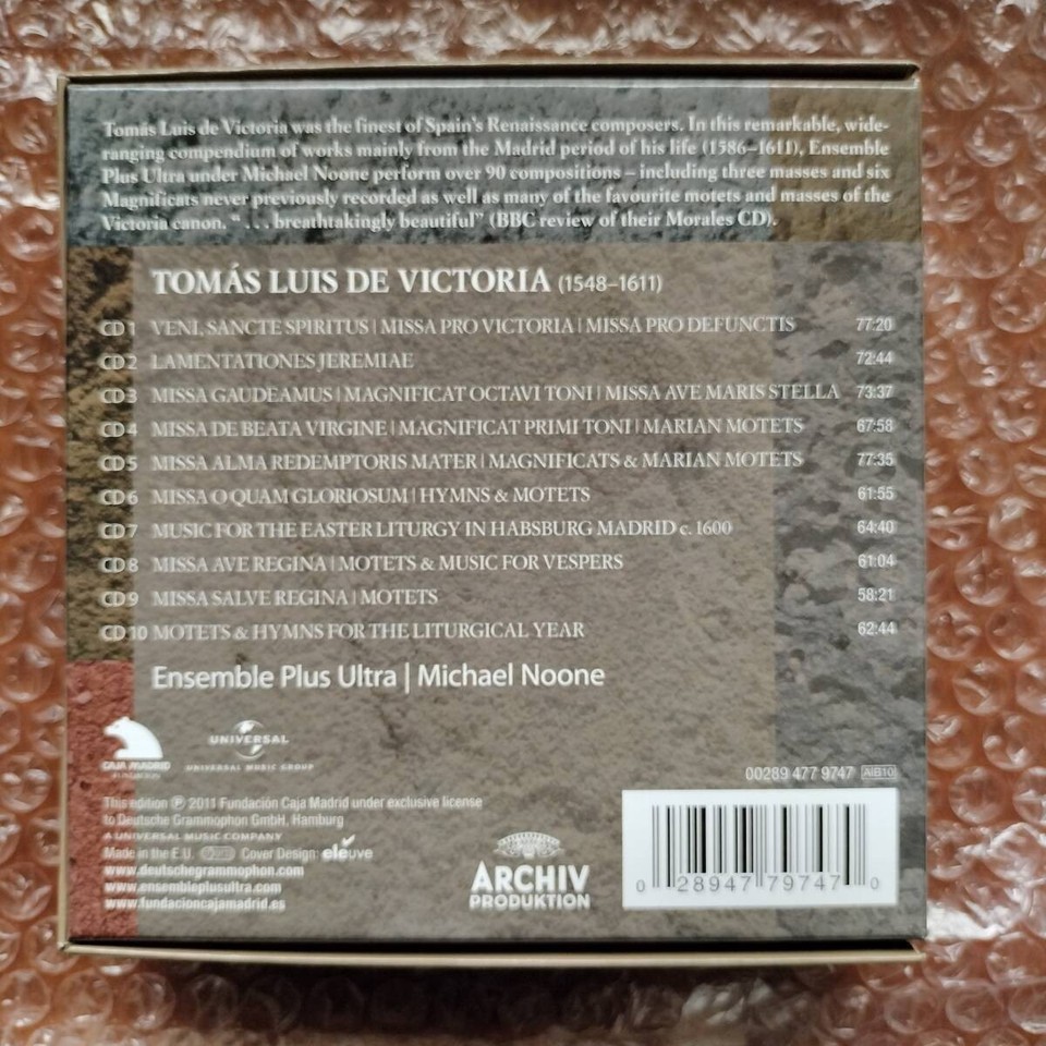 Good condition 10CD-BOX ARCHIV Michael Noone - Thomas Luis de Victoria ...