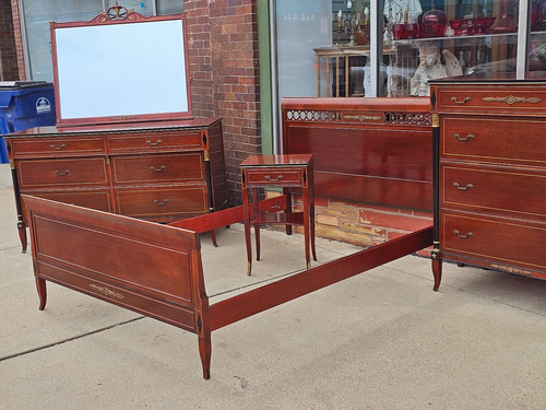 Mahogany Vintage Neoclassical Empire style Bedroom Set by Rway Dresser ...