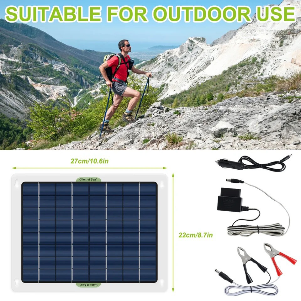 50W Solar Panel Trickle Battery Charger Maintainer For Car RV 12 Volt ...