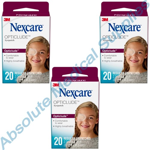 *60-Patches* 3M Nexcare Opticlude Orthoptic Eye Patch 3.25" x 2.24 ...
