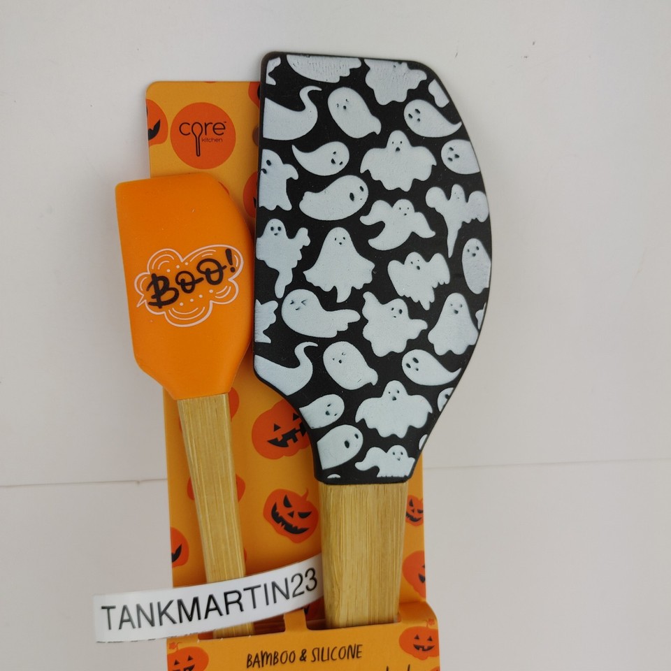 2 Halloween Pointed Silicone Spatulas Ghosts Boo Kitchen Baking Cooking ...