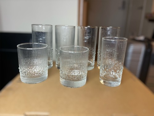 Set Of 7Mid Cent. Durobor “Alaska” Glasses 5 1/4" & 6 1/4” 4” Belgium ...