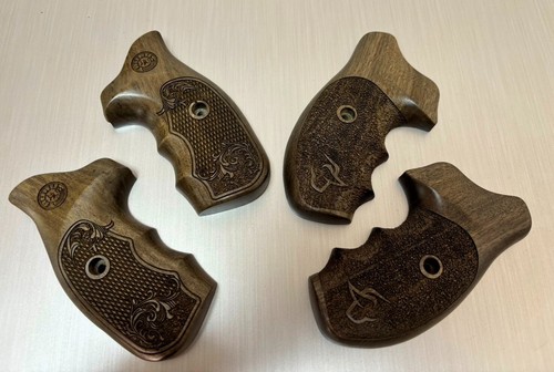 Special grey wood Grips For Taurus .38 Revolver Open Back | eBay
