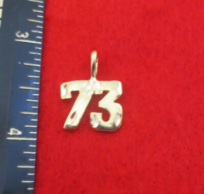 14KT GOLD EP NUMBER "73" DIAMOND CUT CHARM | eBay