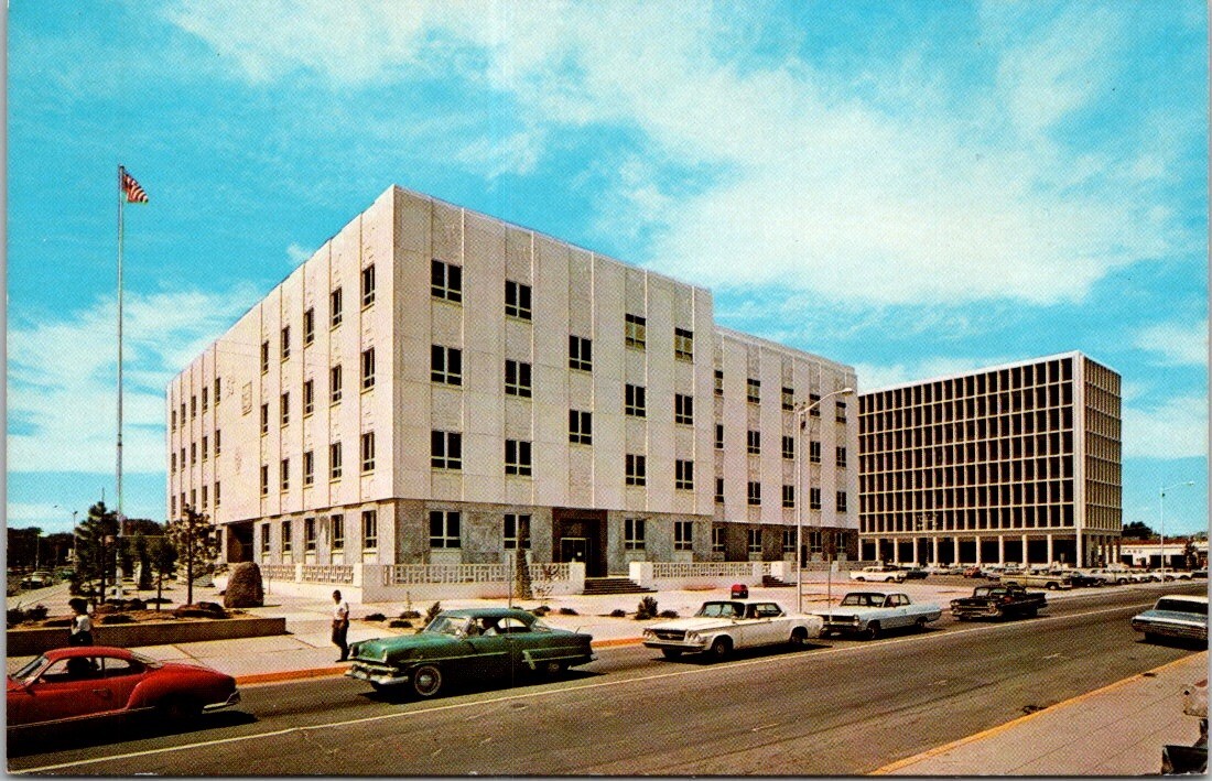 Albuquerque NM Courthouse Bernilillo County 1960s Old Cars Vintage ...