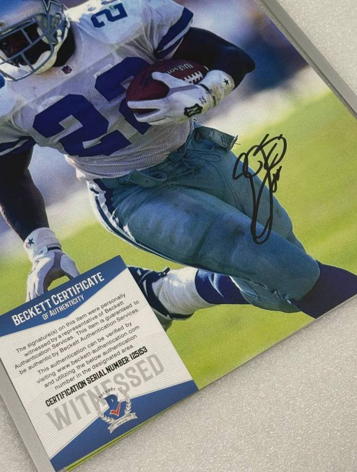 Emmitt Smith NFL Player Signed Photo Autographed Beckett COA | eBay