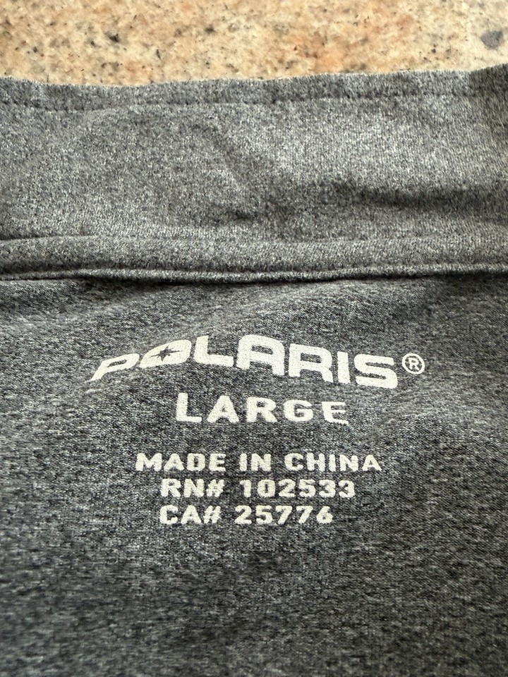 Polaris Tech 1/4 Zip Performance Shirt Pullover Gray & Orange L four ...