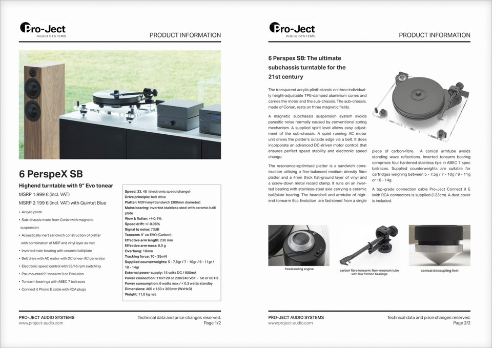Cartridge Alignment Protractor for Pro-Ject PerspeX Series Turntable ...