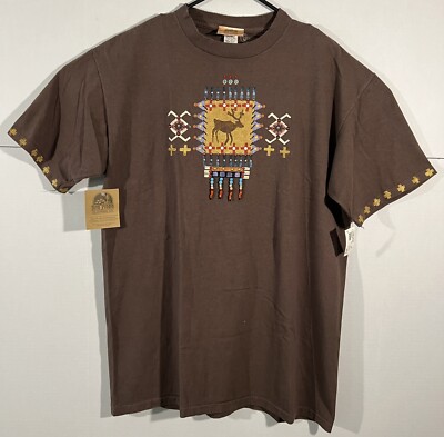 VTG Myo Pinon Tracey Southwest Native Tribal Aztec Painted Brown Single ...
