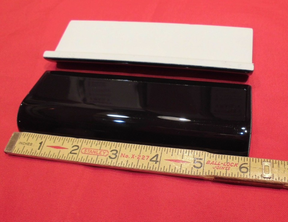 1 pc. Glossy Black 2" X 6" X 5/8" Ceramic Radius Bullnose Tiles, Mud ...