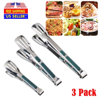 Stainless Steel Steak Clamp Food Bread Meat BBQ Clip Tongs Kitchen ...
