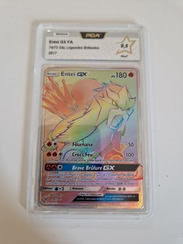 Carte Pokémon - Entei GX Rainbow 74/73 - Légendes Brillantes - PCA 9.5 ...