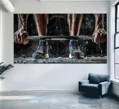 Gym Fitness Painting, Art Bodybuilding Wall Art Canvas Unframed Print ...