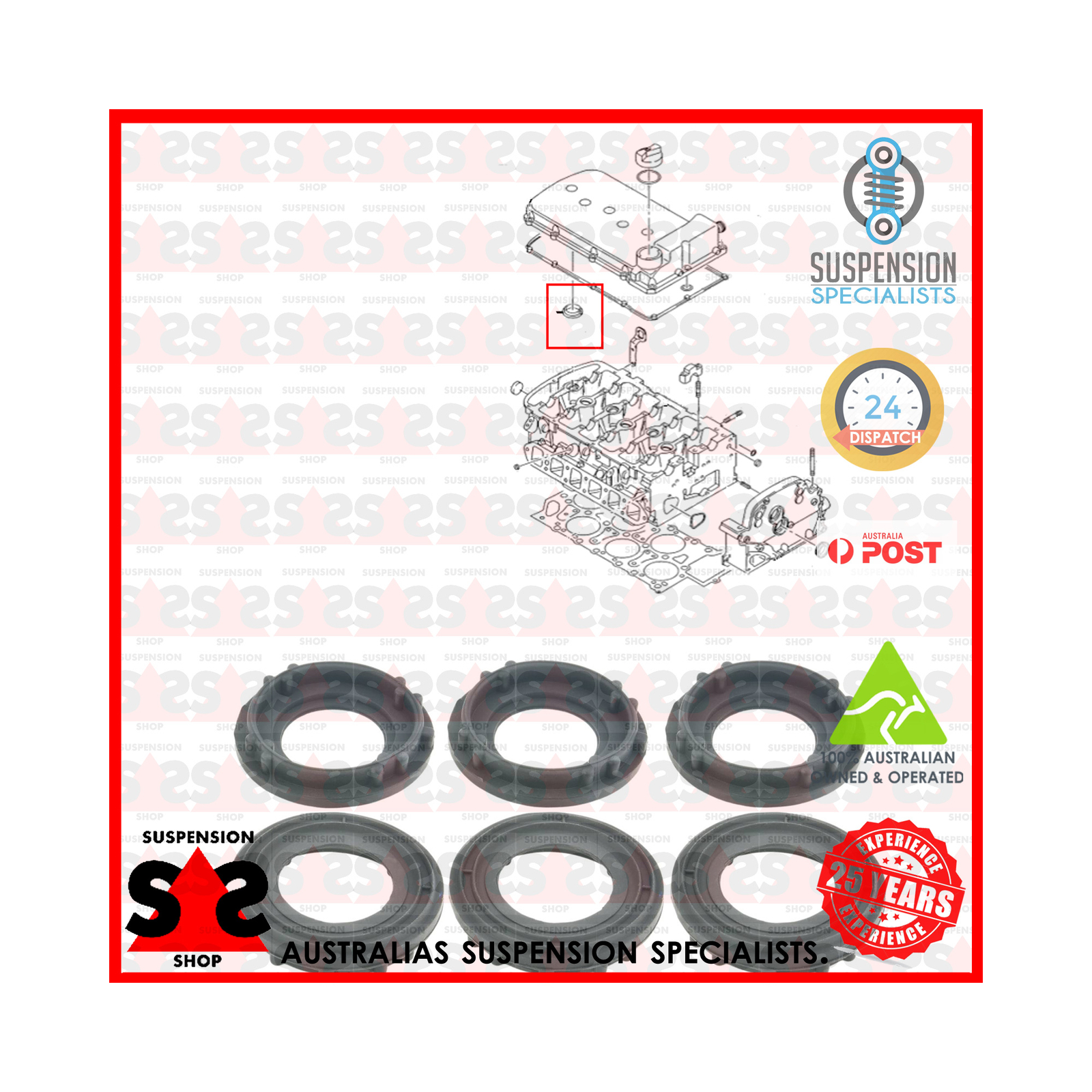 Seal Ring, Spark Plug Shaft Suit VW Touareg 3.2 V6 TOUAREG (7LA, 7L6 ...