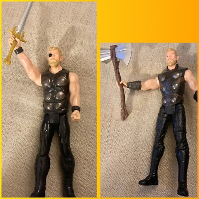 Thor Action Figures - Two Marvel Avengers Figures Infinity War w/Sword ...